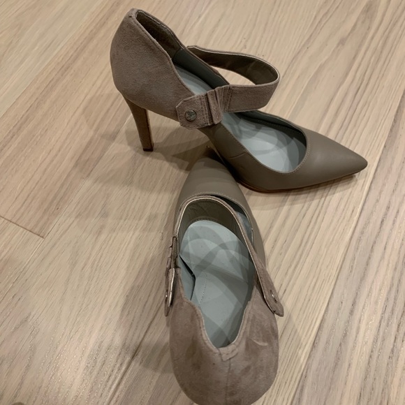 Calvin Klein | Shoes | Pointy Greige Suede And Leather Calvin Klein ...